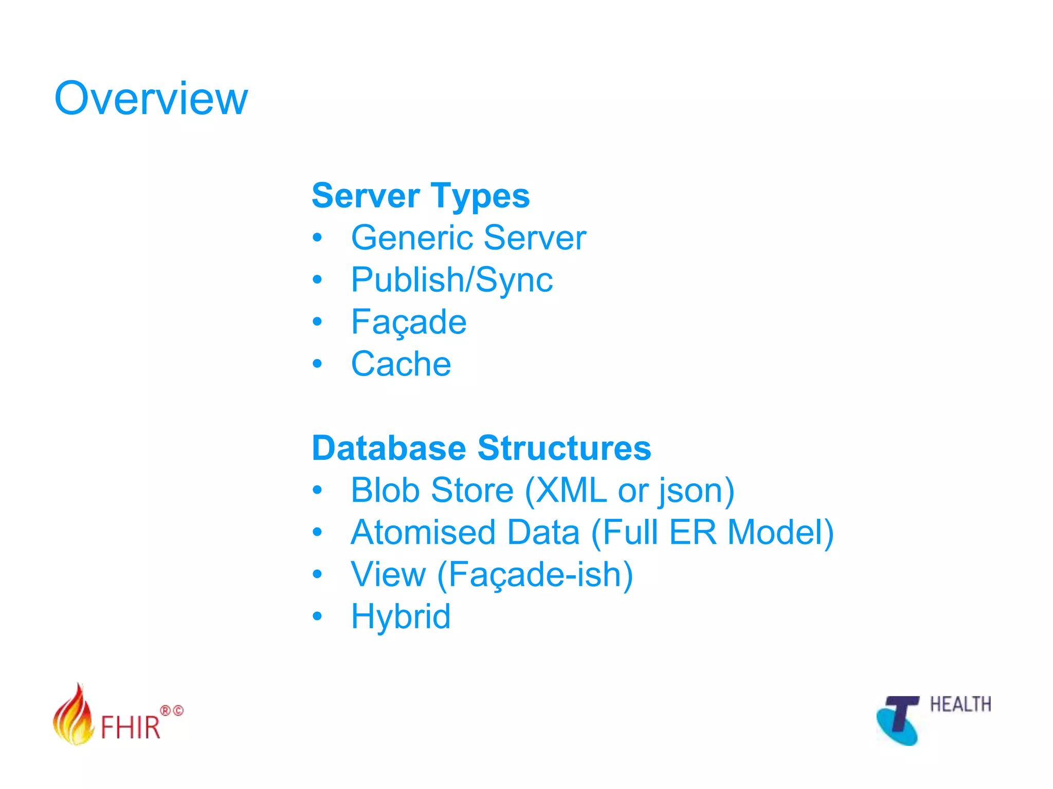 FHIR Server Design Review | PPTX | Databases | Computer Software and Applications