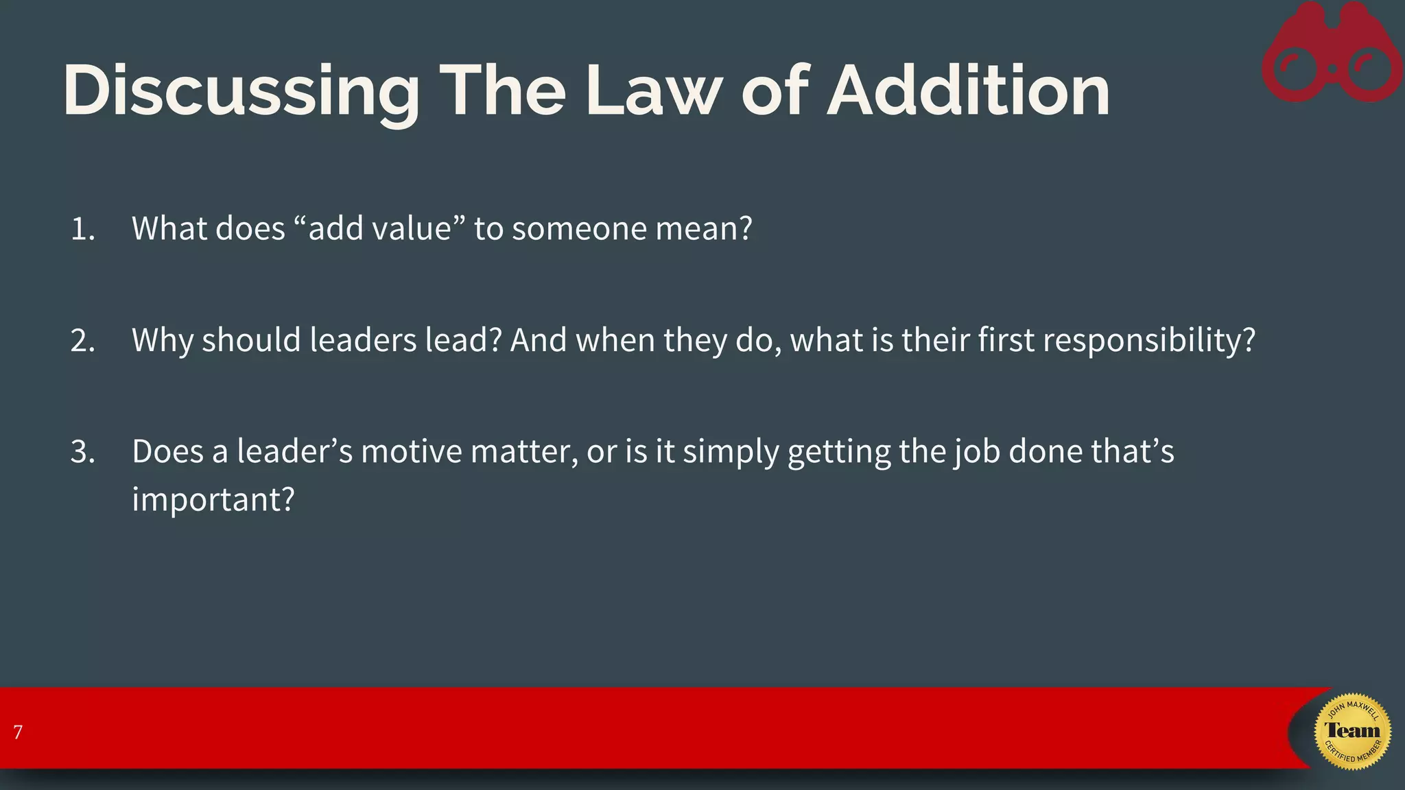 2016 Masterminds —21 Laws — 5 The Law of Addition | PDF