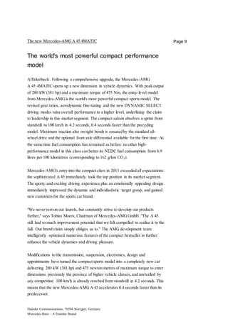 2016 Mercedes A Class facelift press release class facelift press ...