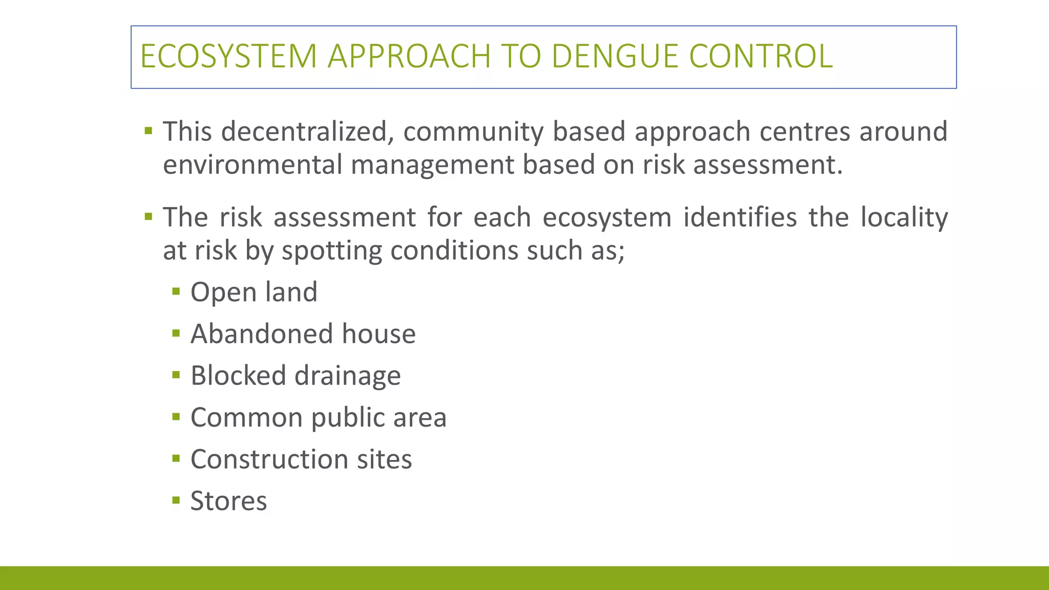 Ecosystem approach to dengue control | PDF