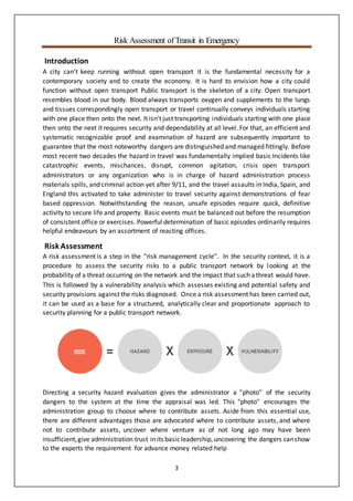 Risk Assessment of Transit in emergency | PDF