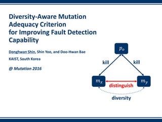 Diversity-Aware Mutation Adequacy Criterion for Improving Fault ...