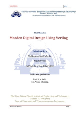 Verilog lab mauual | PDF