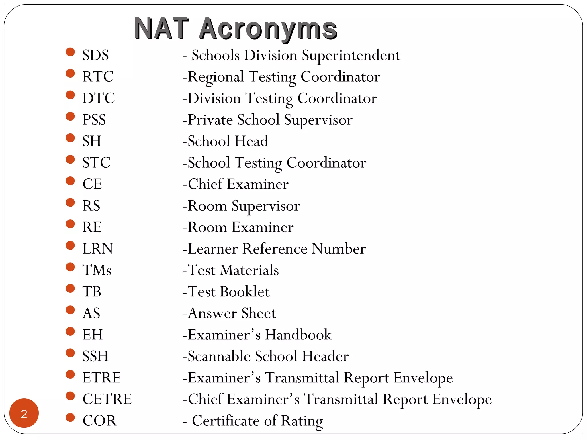 2016 nat test admin guidelines[1] | PPT
