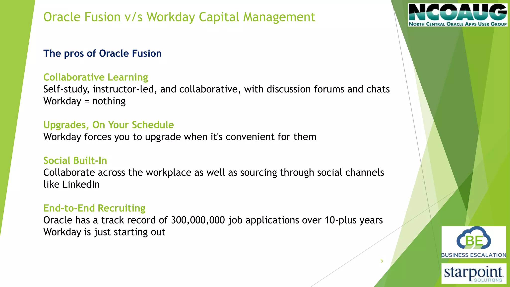 Oracle Fusion v/s Workday | PPT