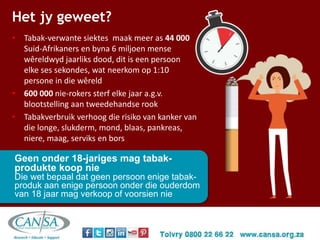 CANSA Ken die Gevare van Rook 2016 (Afrikaans) | PPTX