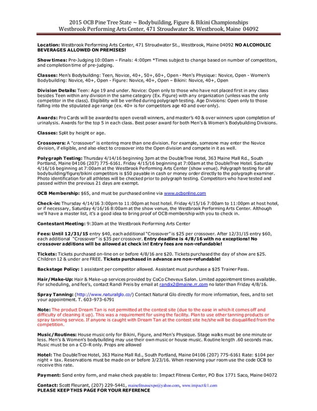 2016 OCB Pine Tree State Registration Form | PDF