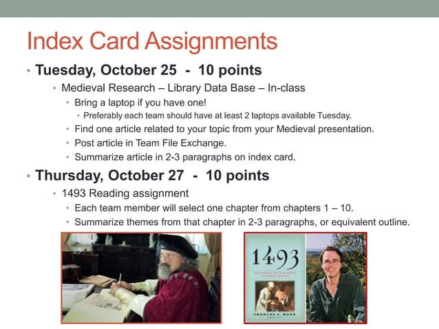 140 index card assignments 2 | PPT