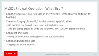 2016 oSC MySQL Firewall | PPTX