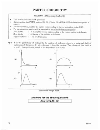 IIT-JEE Advanced 2016 Question Paper 1 | PDF | Free Download