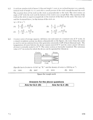 IIT-JEE Advanced 2016 Question Paper 1 | PDF | Free Download