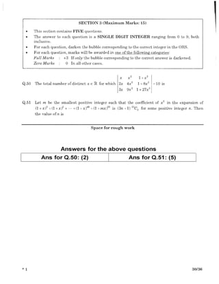 IIT-JEE Advanced 2016 Question Paper 1 | PDF | Free Download