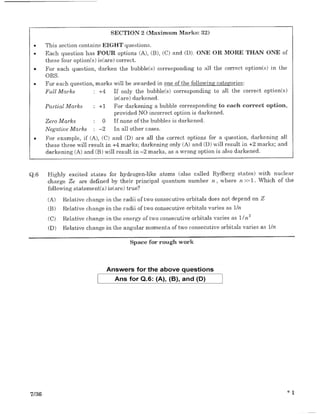 IIT-JEE Advanced 2016 Question Paper 1 | PDF | Free Download