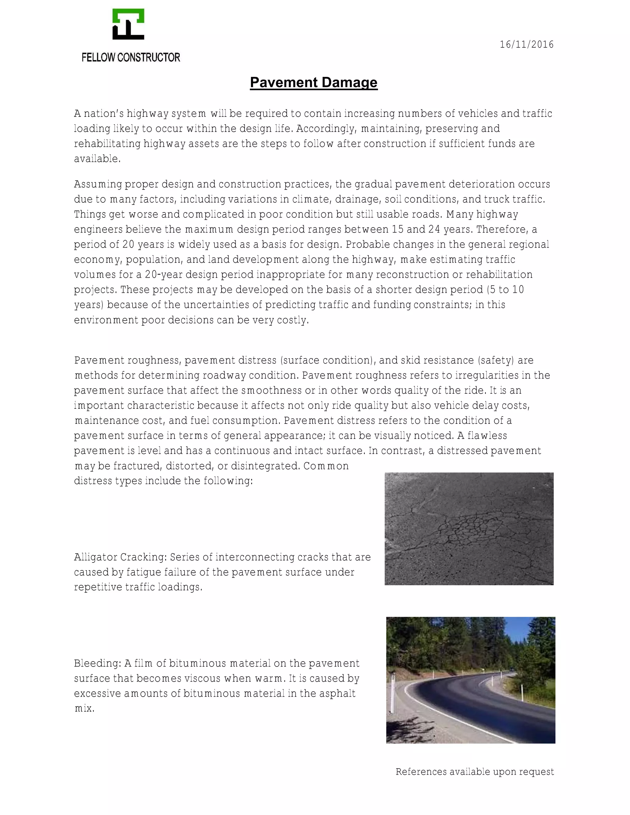 Pavement damage | PDF