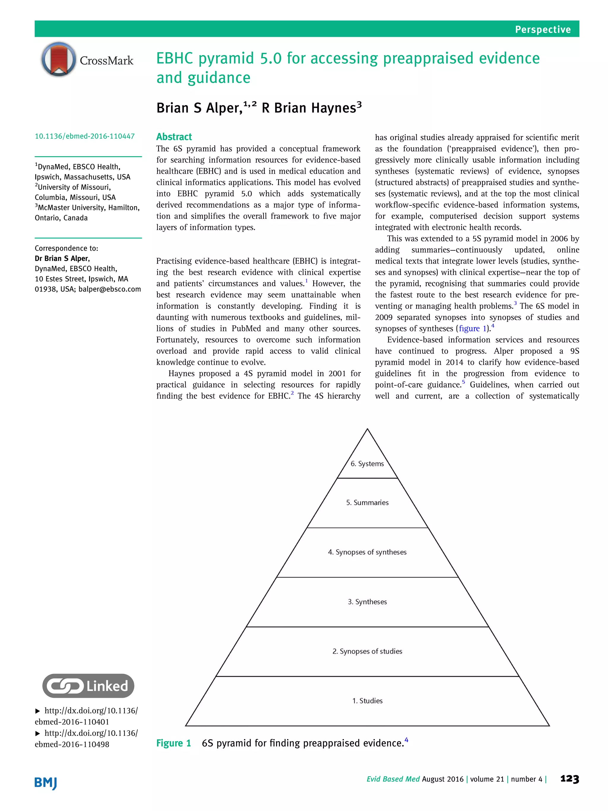 Pirámide de las "5S" de Alper y Haynes_2016 | PDF