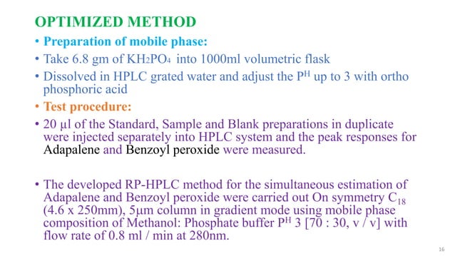 HPLC METHOD ADAPALENE & BENZOYL PEROXIDE | PPTX