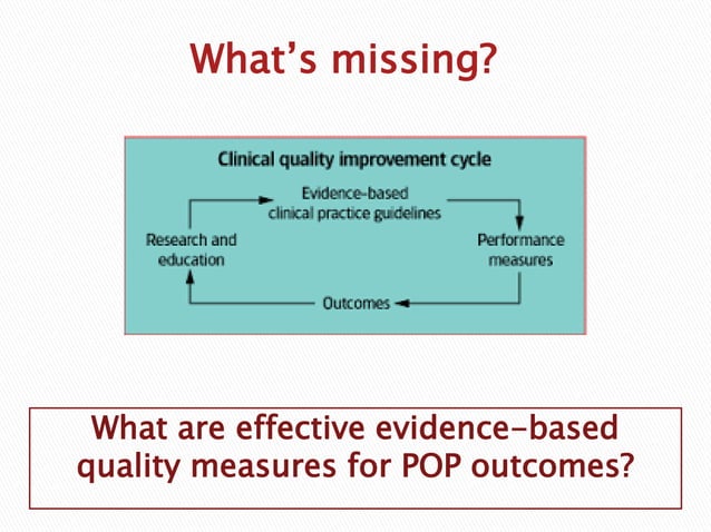 Evidence Based Quality Measures for POP Outcomes | PPT