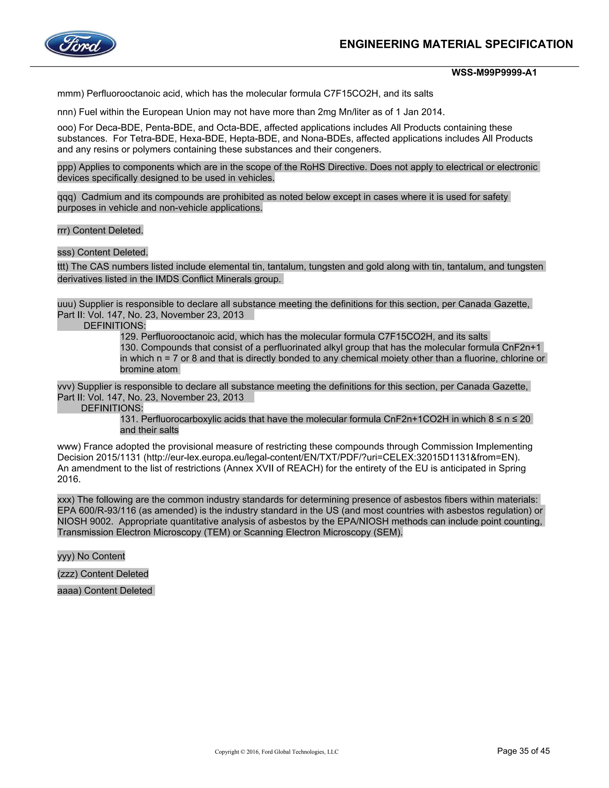 2016 Restricted Substance Management Standard_04/01/2016 | PDF