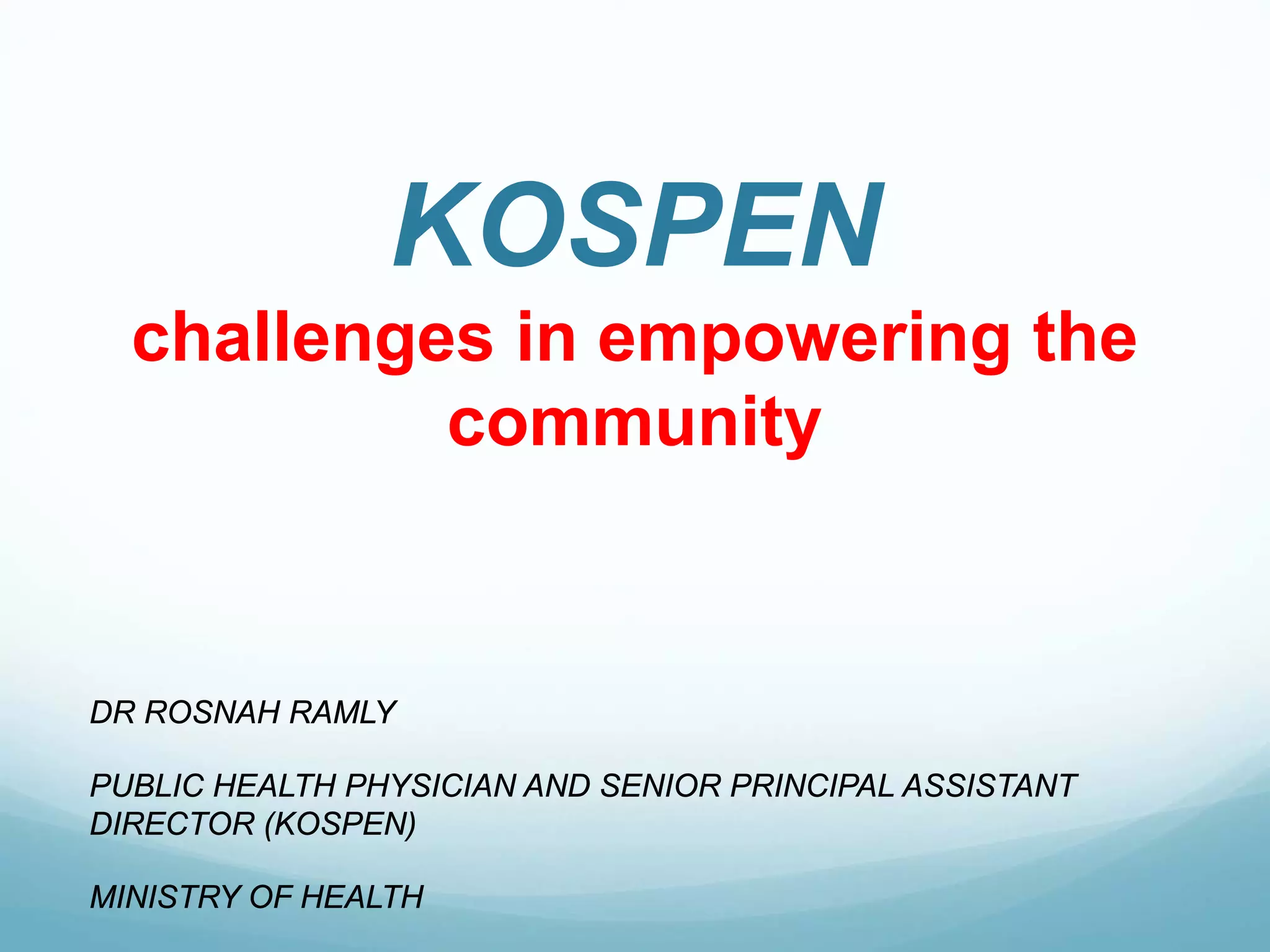 KOSPEN: Challenges in empowering the community | PDF