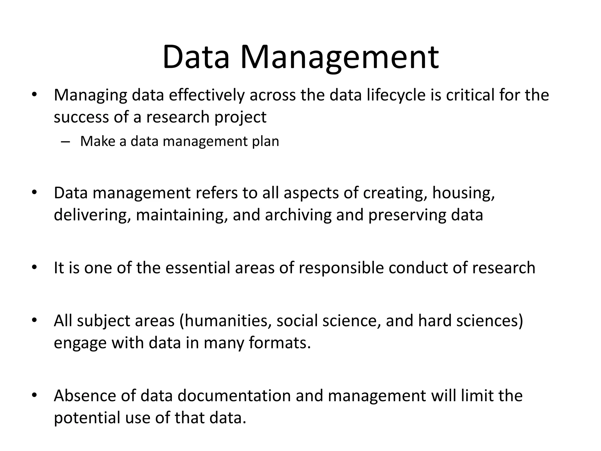 Introduction to data management | PPTX