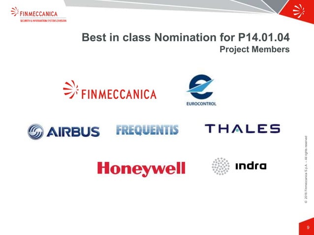SESAR Project Awards - Best in class Nomination for Pj14.01.04