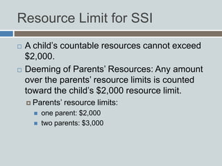 Social Security For Children with Disabilities | PPTX