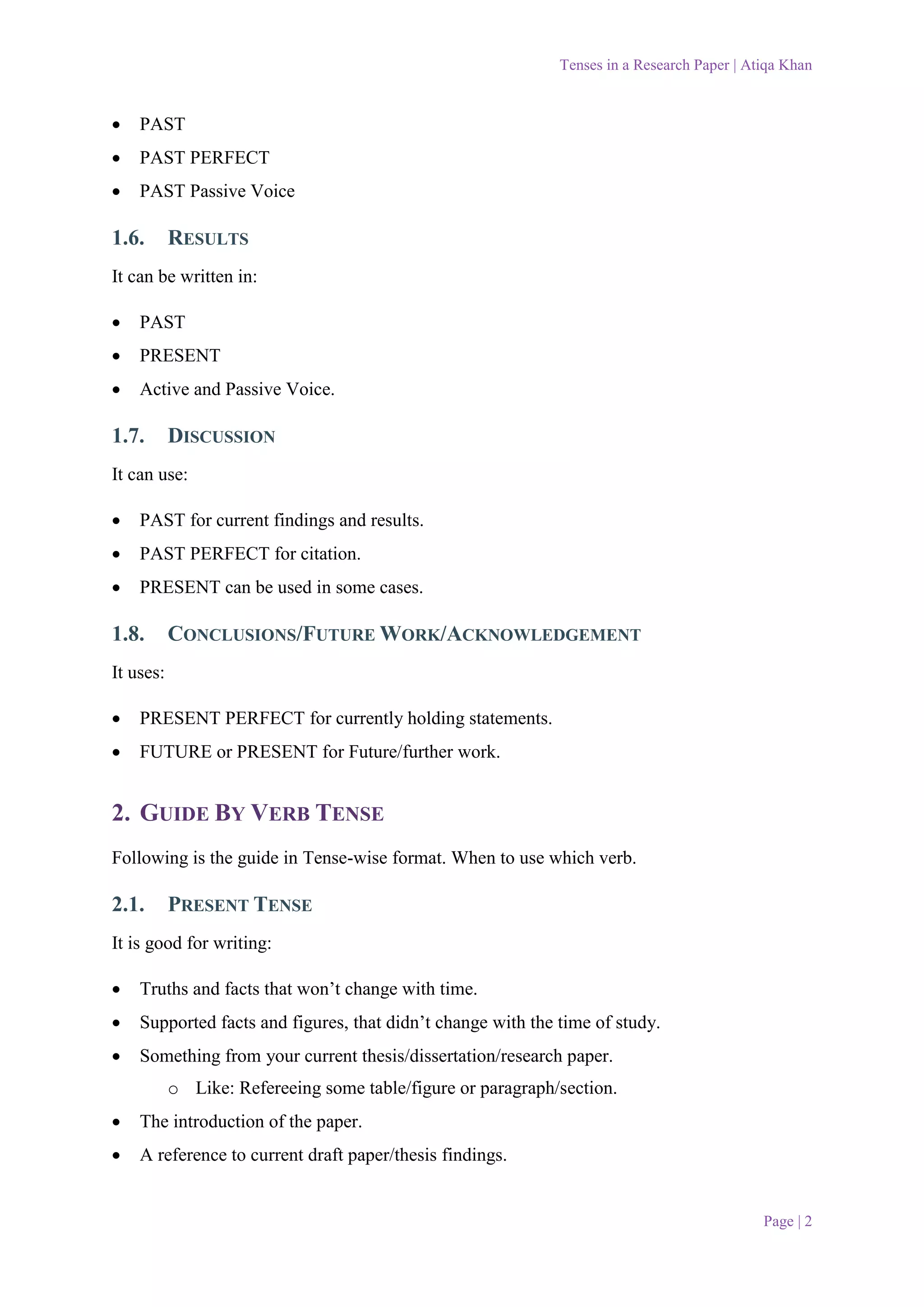 2016 Tenses in Research Paper | PDF