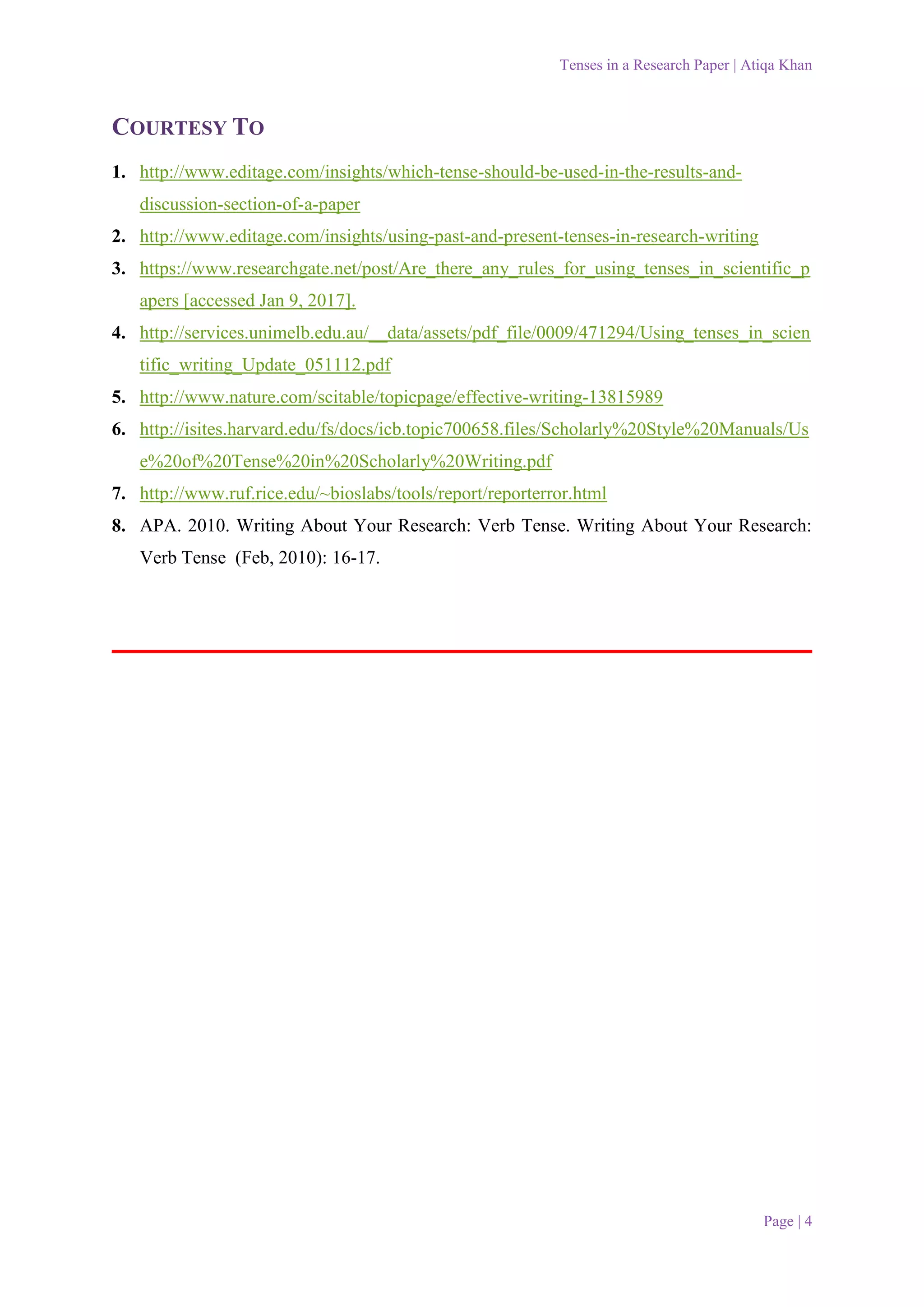 2016 Tenses in Research Paper | PDF