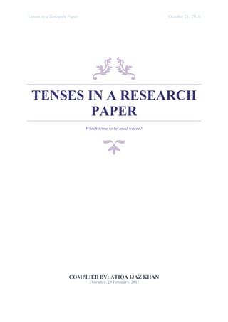 2016 Tenses in Research Paper | PDF