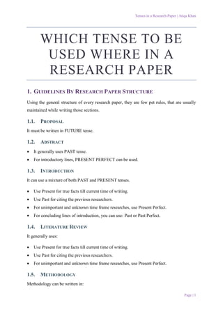 2016 Tenses in Research Paper | PDF