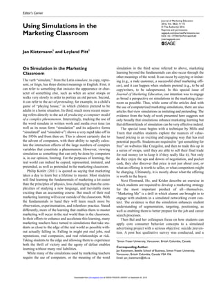 Using simulations in the marketing classroom | PDF | Advertising ...