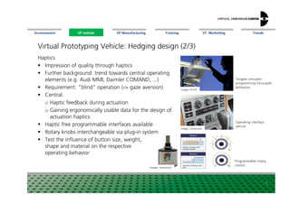 Virtual Techniques in the field of Automotive Engineering: VDC ...