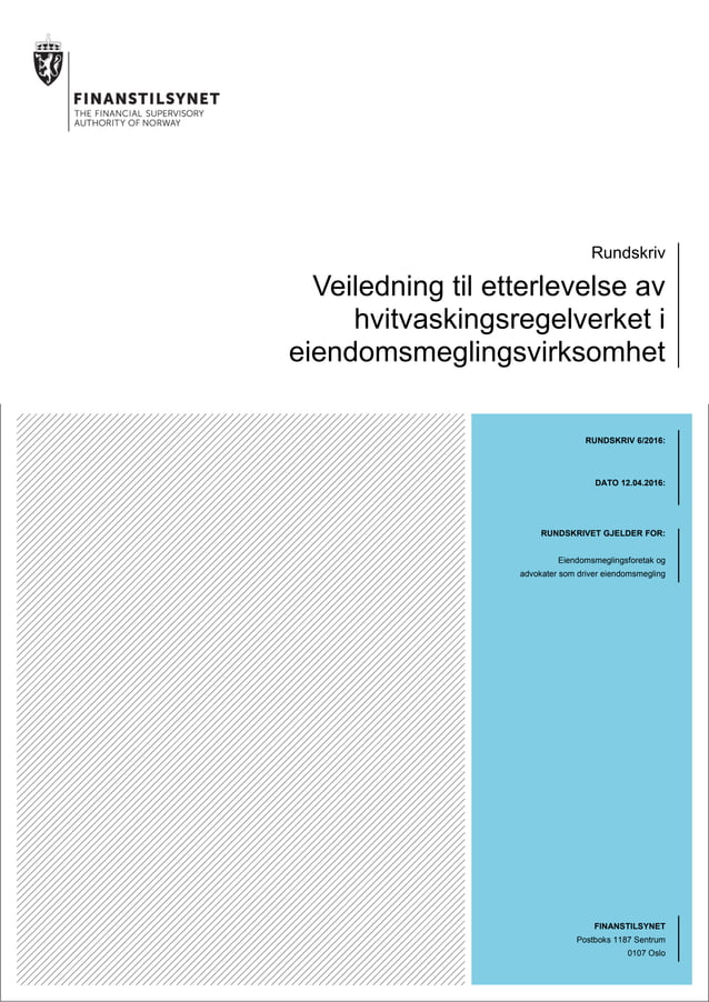 2016 Veiledning_til_etterlevelse_av_hvitvaskingsregelverket_i_eiendomsmeglingsvirksomhet | PDF