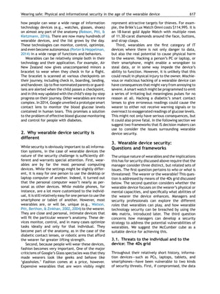 Wearing safe: Physical and informational security in the age of the ...