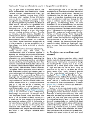 Wearing safe: Physical and informational security in the age of the ...