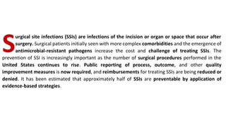 2016 WHO Guidelines on the Prevention of Surgical Site Infection (SSI ...