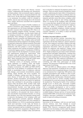 2016 workplace innovation influence on occupational safety and health | PDF