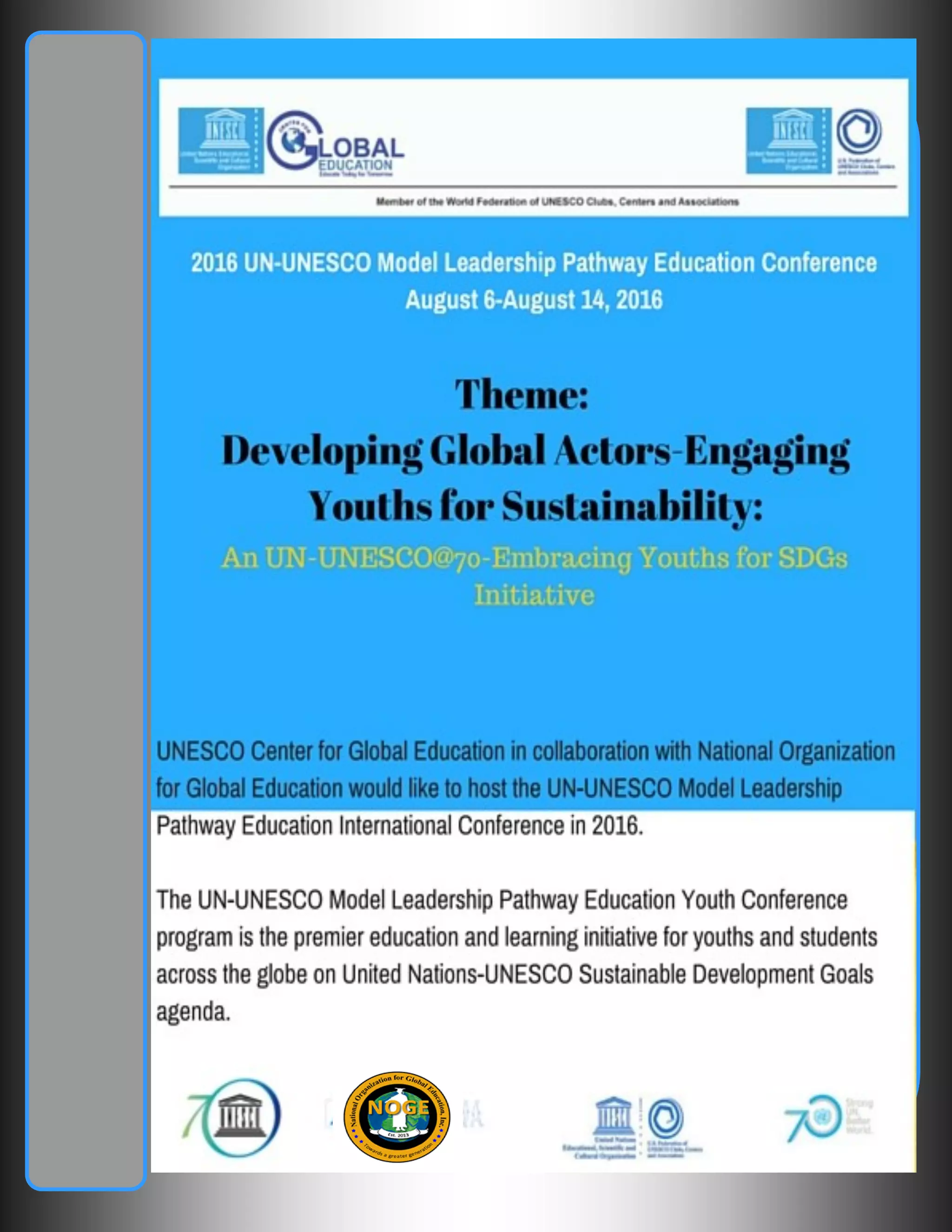 2016 UN-UNESCO Model Leadership Pathway Conference | PDF | Business ...