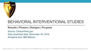 Behavioral Interventional Studies | PPT