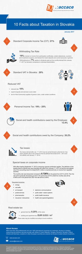 10 facts about taxation in Slovakia | Infographic 2017 | PDF