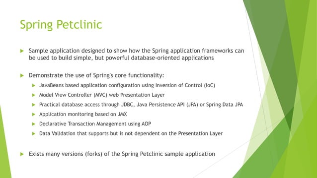 Spring Framework Petclinic sample application | PPT