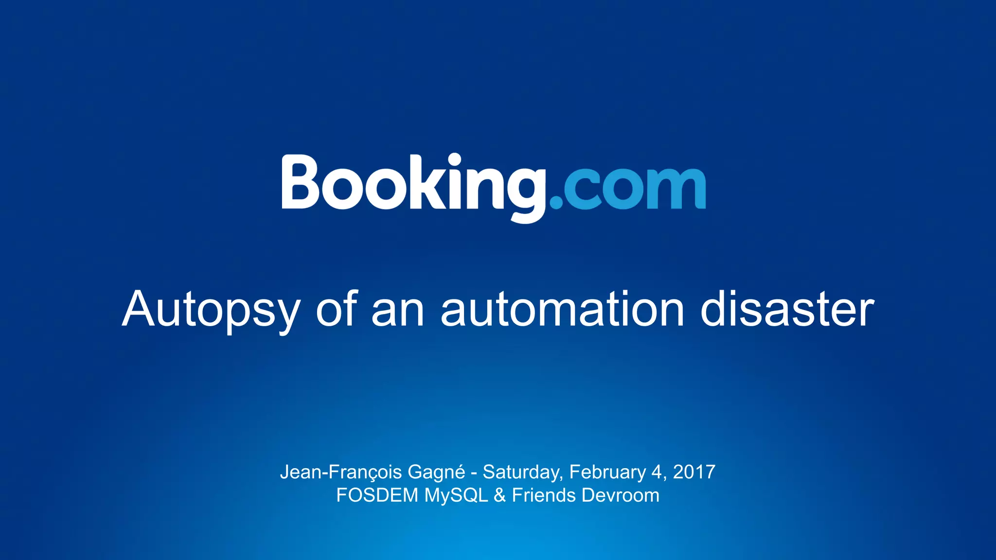 Autopsy of an automation disaster | PPT