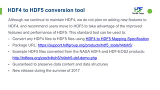 HDF Update for DAAC Managers (2017-02-27) | PPT