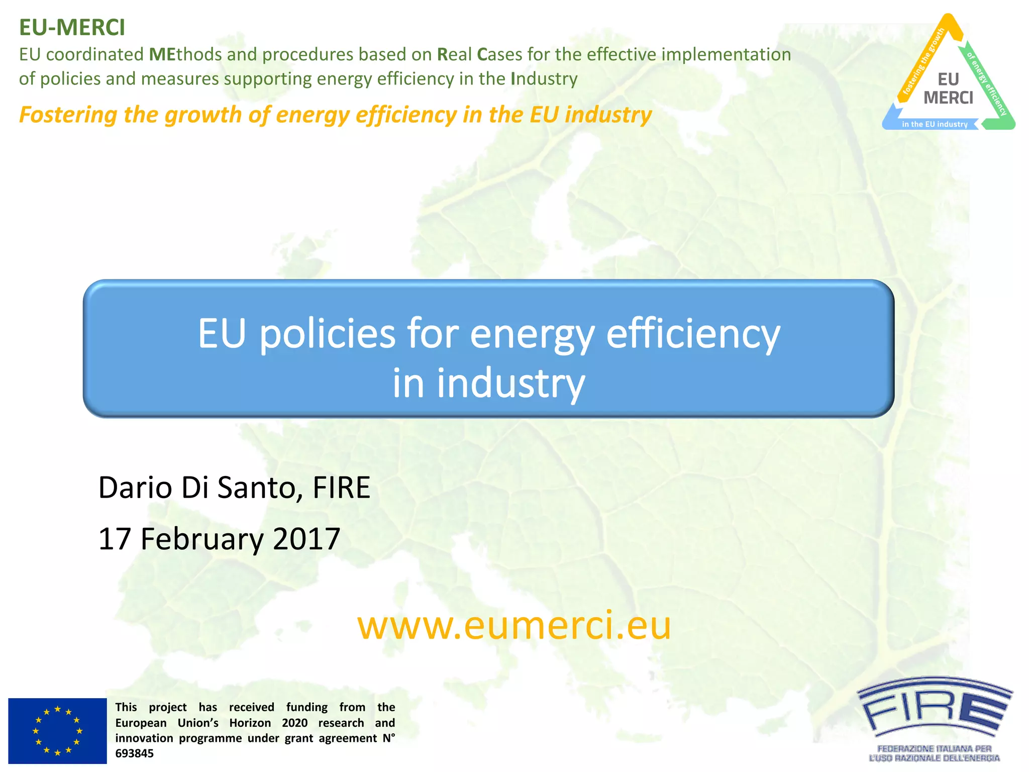 Energy efficiency policies for industry | PPT