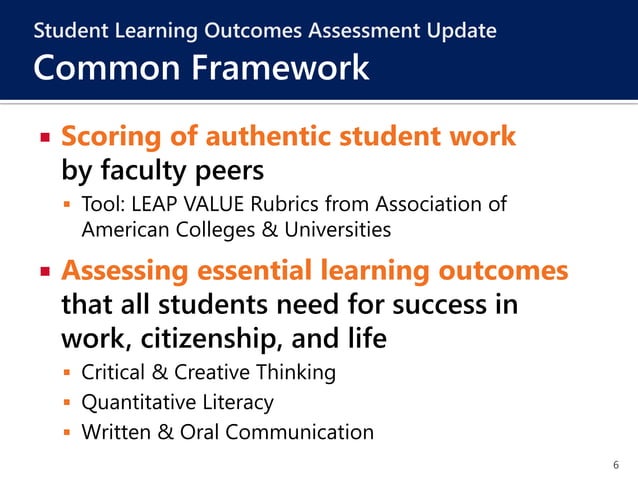 Student Learning Outcomes Assessment: An Update | PPT