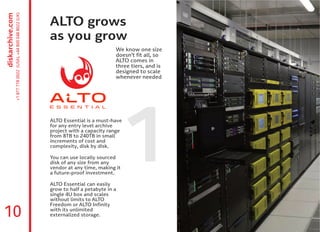 Disk Archive ALTO - Easy, Secure and Affordable Archiving | PDF