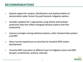 MRV of livestock GHG emissions: Current practices and opportunities for ...