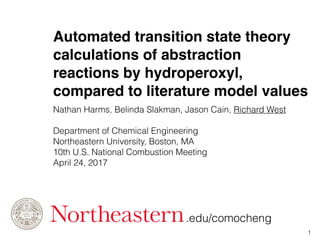 Automated transition state theory calculations of abstraction reactions by hydroperoxyl ...