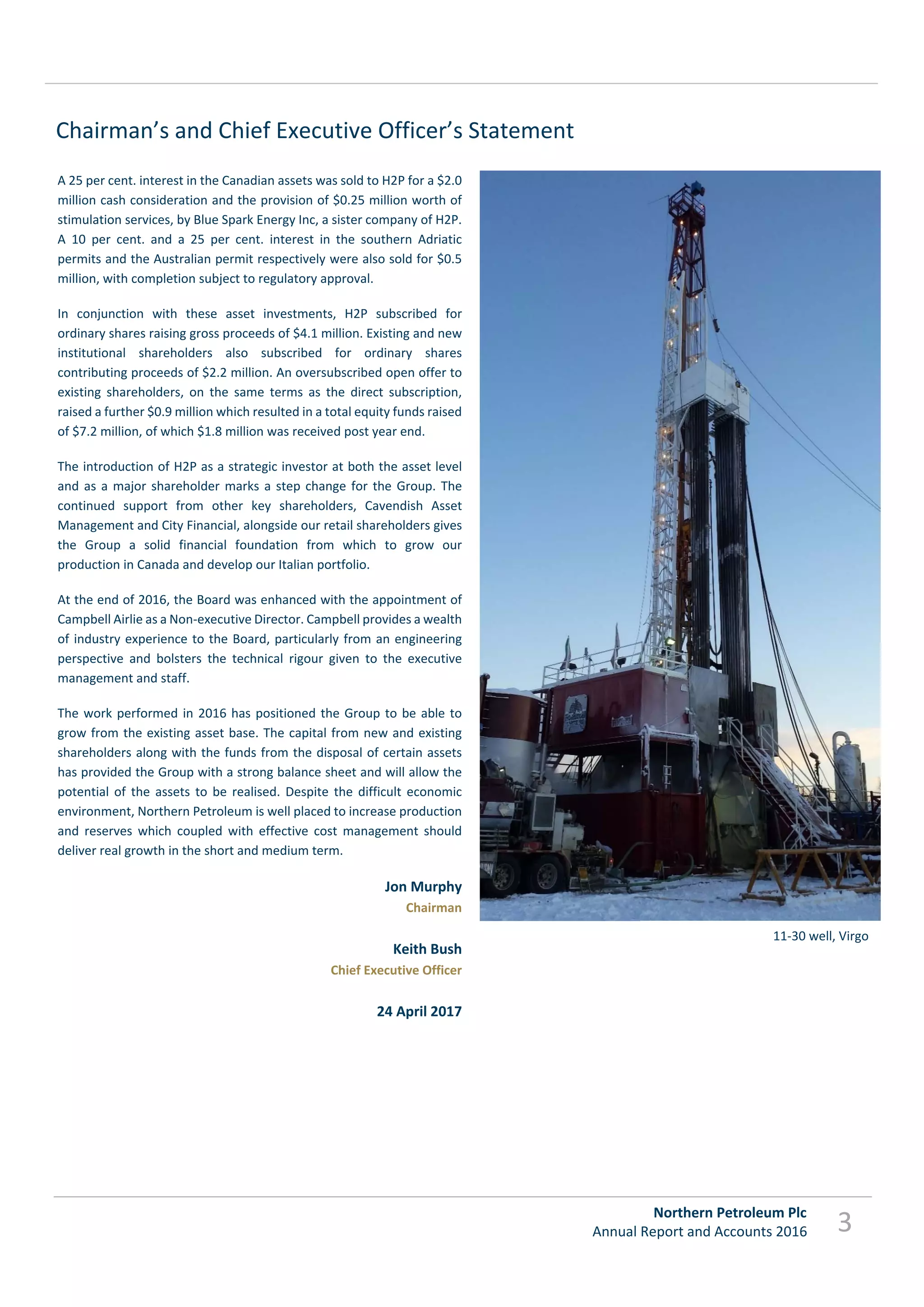 Northern Petroleum Plc Annual Report and Accounts 2016 | PDF