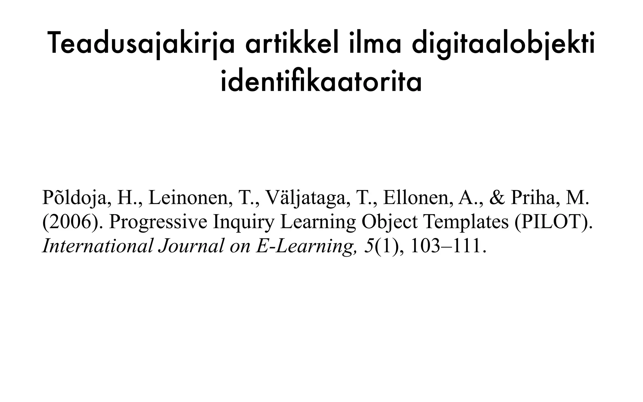 Allikate kasutamine ja viitamine | PPT